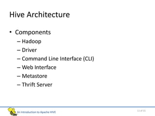 An intriduction to hive | PPT