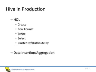 An intriduction to hive | PPT