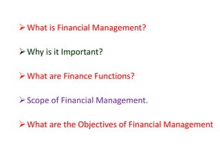 An introduction of financial management | PPT