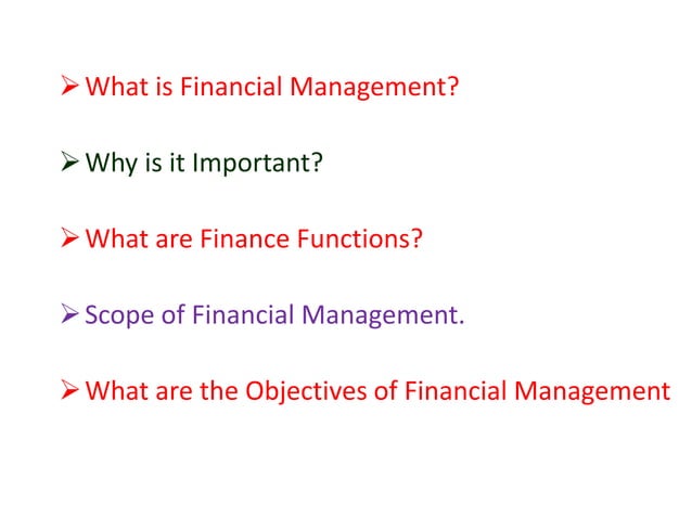 An introduction of financial management | PPT