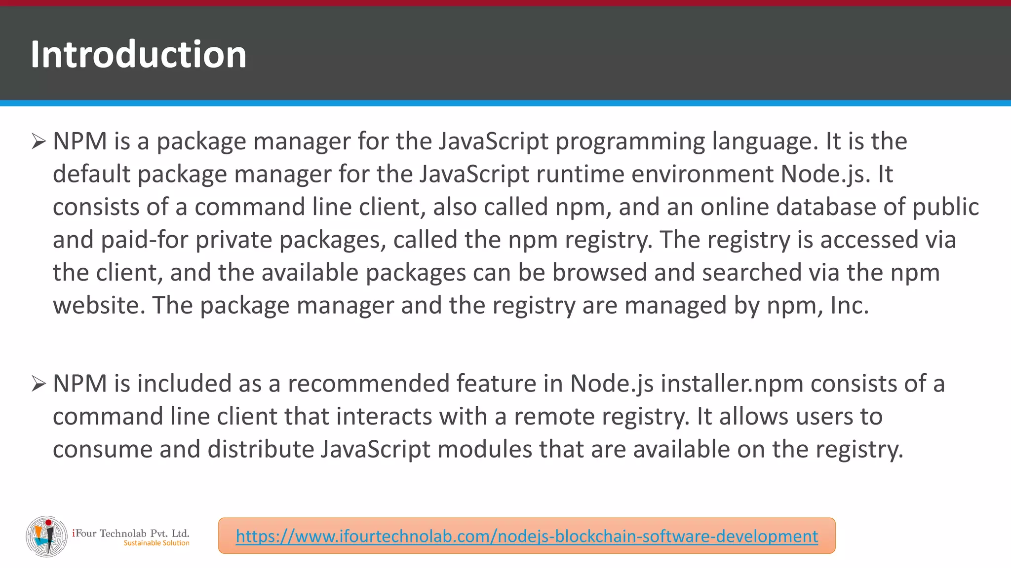 An Introduction of Node Package Manager (NPM) | PDF An Introduction of Node Package Manager (NPM) | PDF