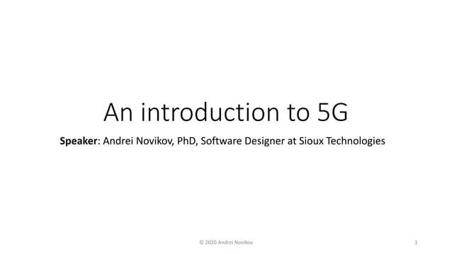 An introduction to 5G | PPTX