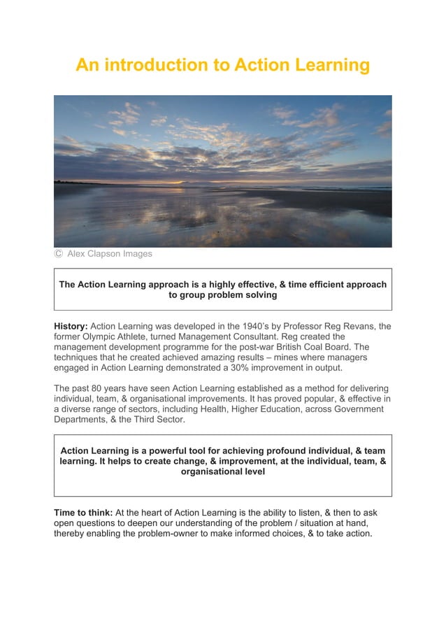 An introduction to Action Learning | PDF | Education