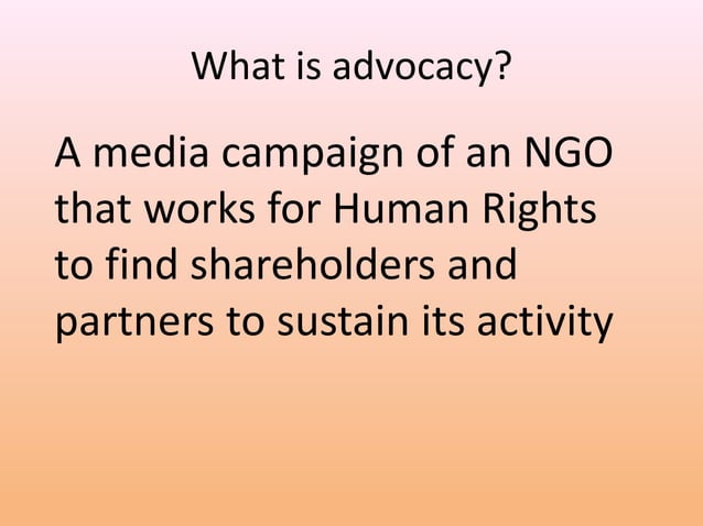 An introduction to advocacy and campaigning | PPTX