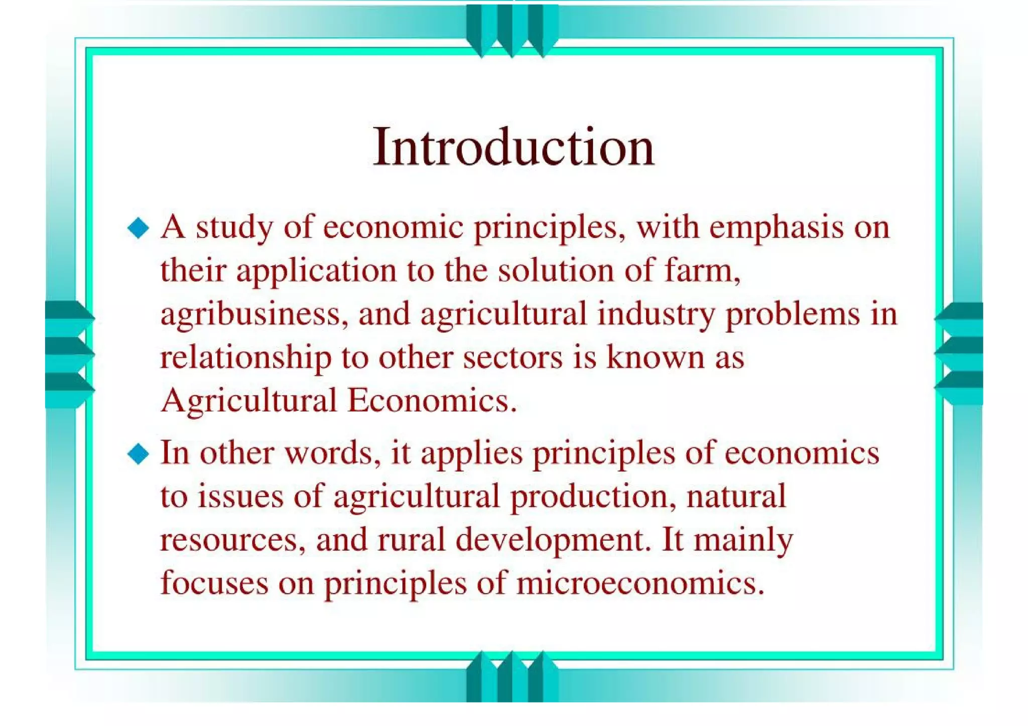 An Introduction To Agricultural Economics | PDF
