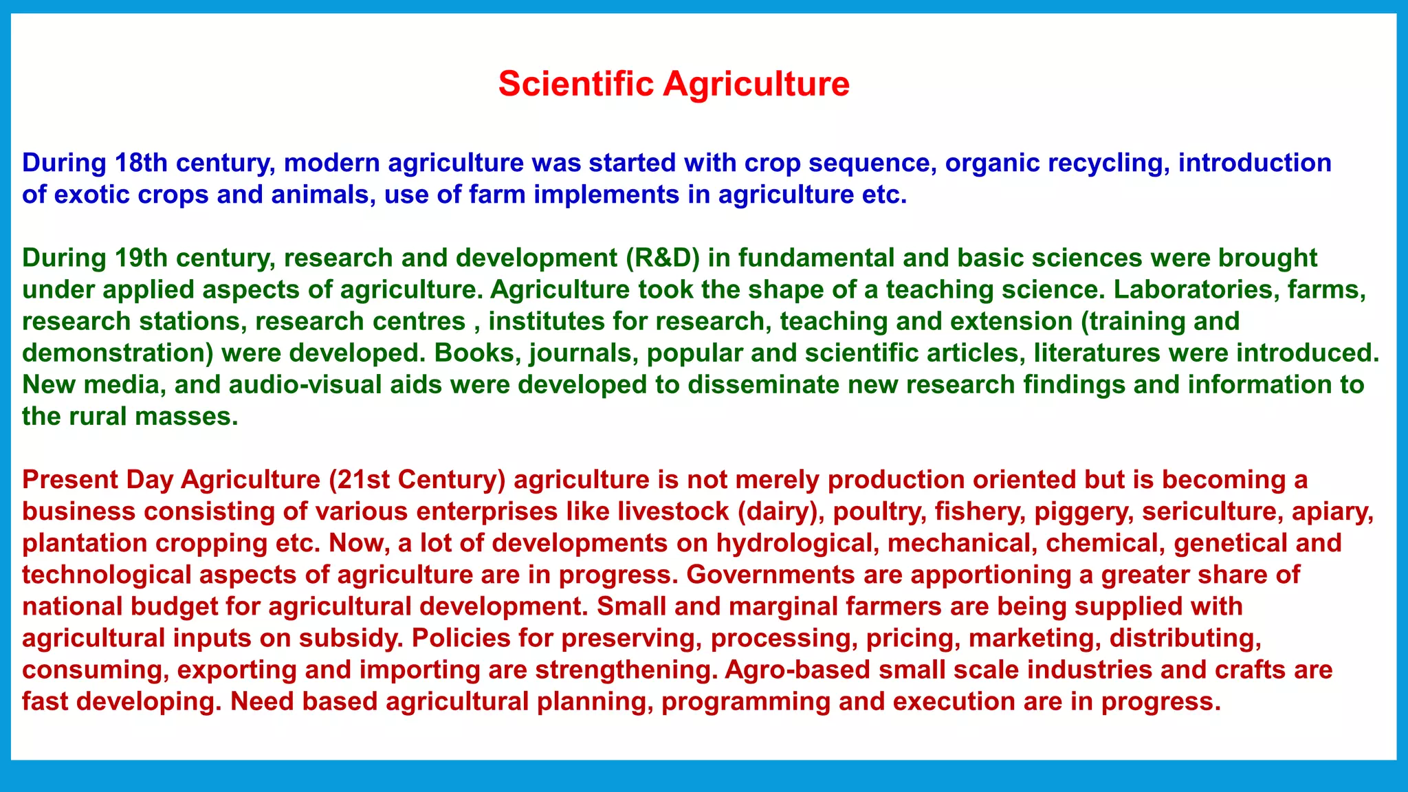 An introduction to agriculture and agronomy | PPTX