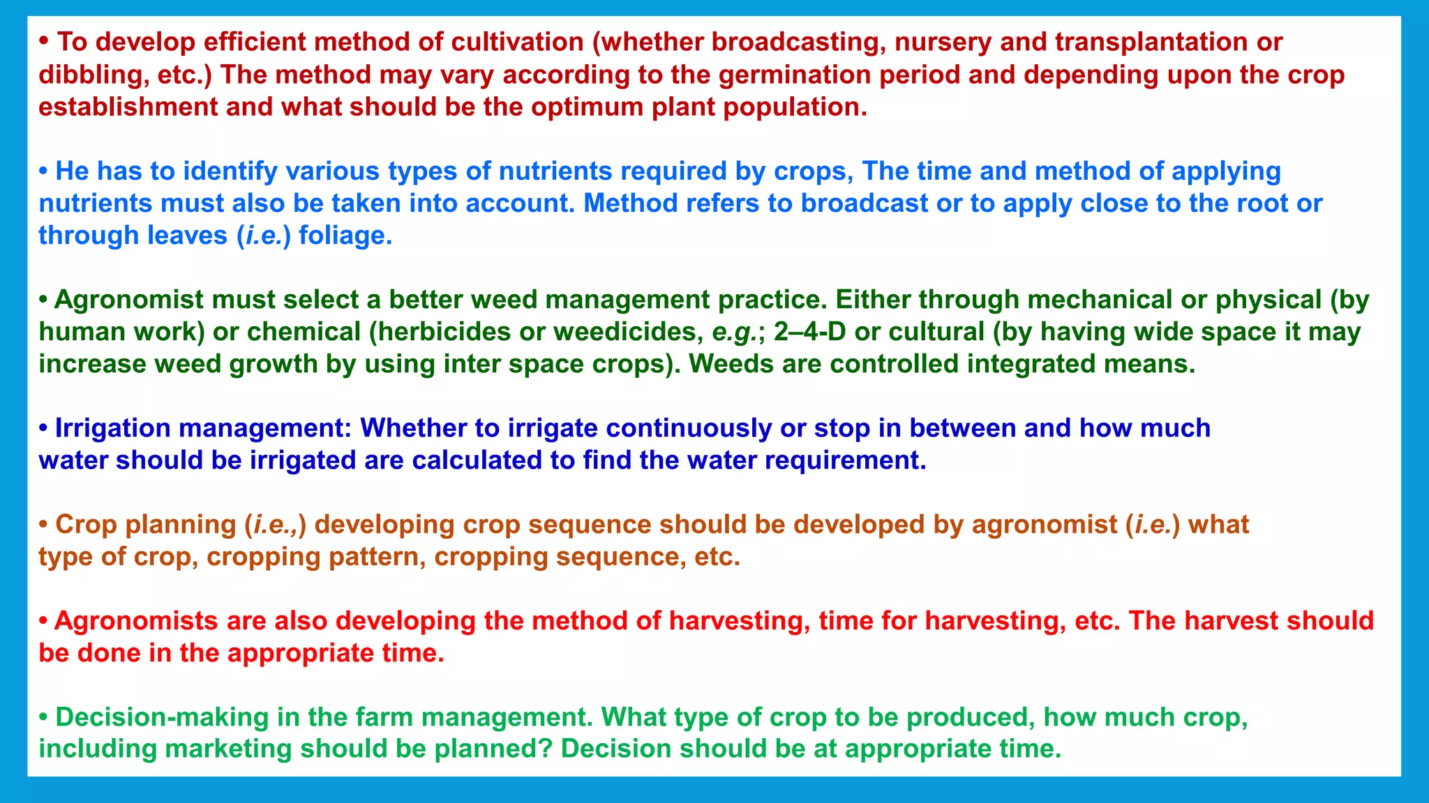 An introduction to agriculture and agronomy | PPTX