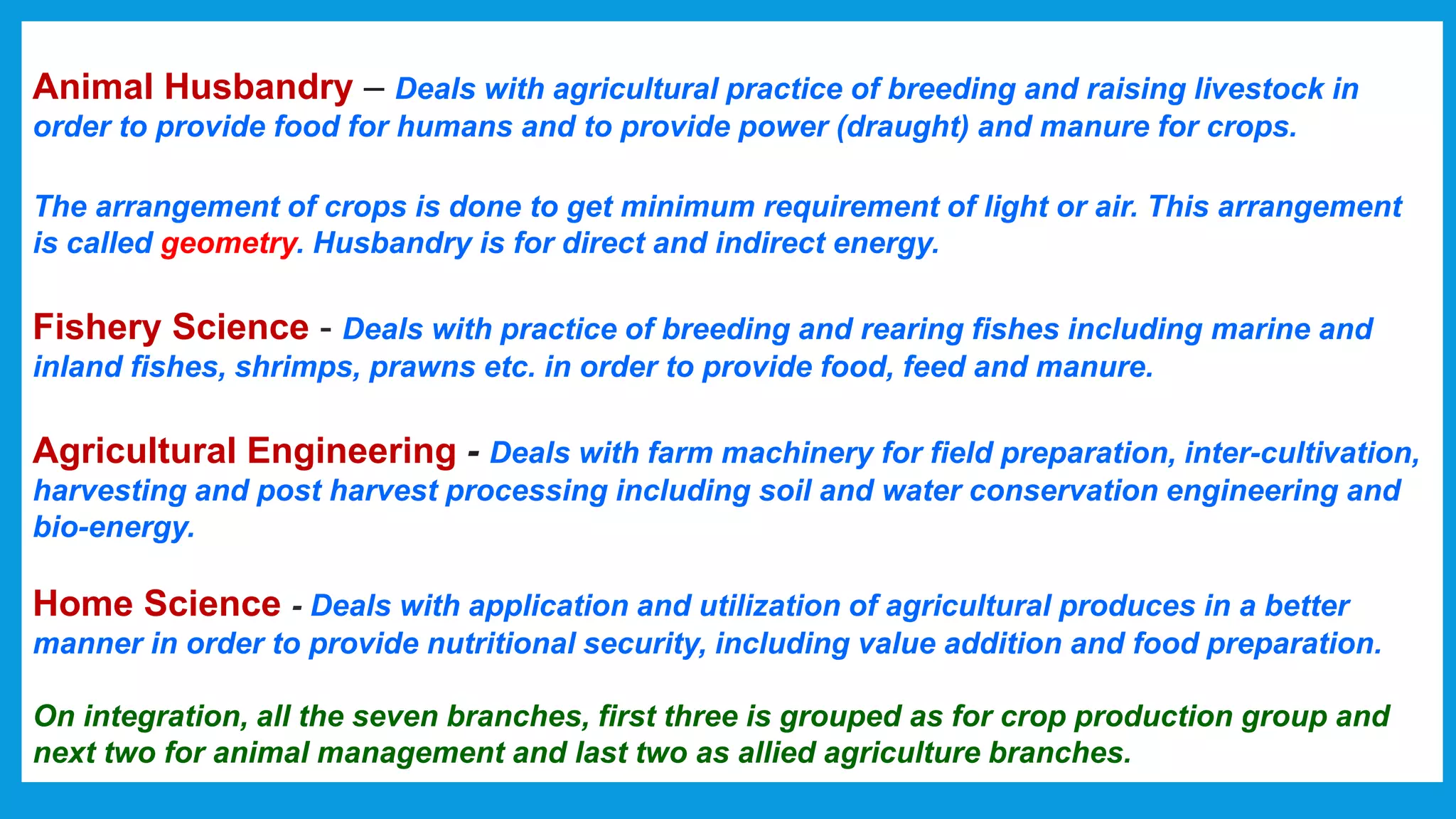 An introduction to agriculture and agronomy | PPTX