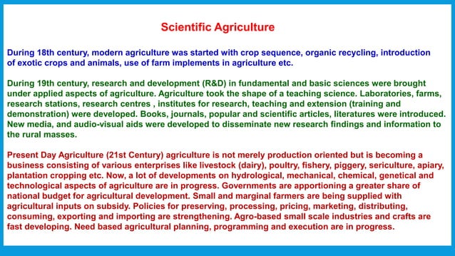 An introduction to agriculture and agronomy | PPTX