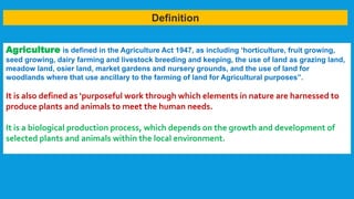An introduction to agriculture and agronomy | PPTX