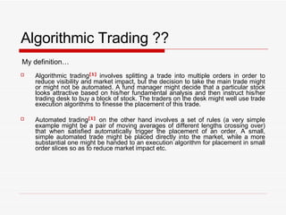 Algorithmic Trading-An Introduction | PPT