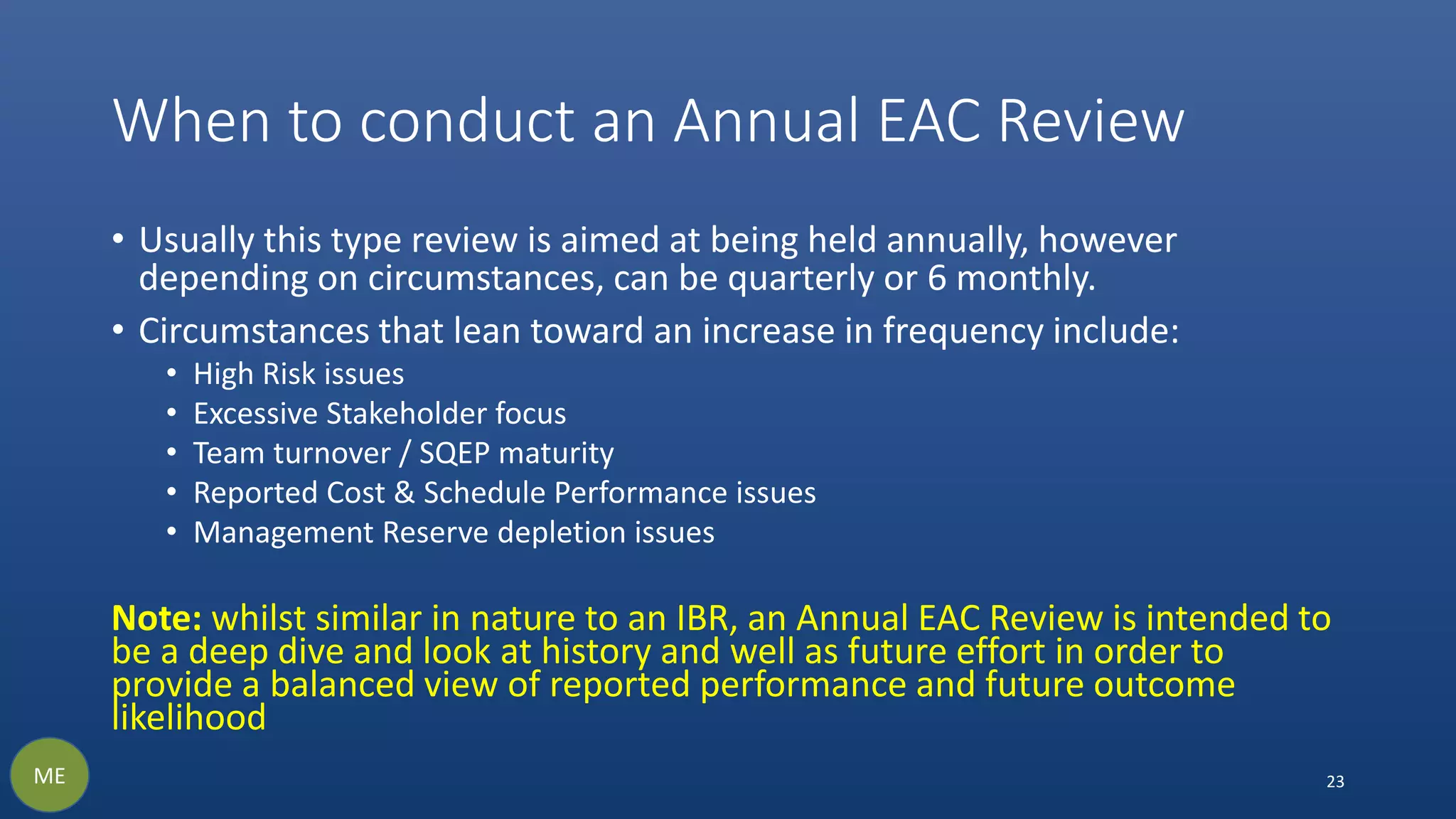An introduction to an effective earned value management system (EVMS) webinar series part 3, 24 ...