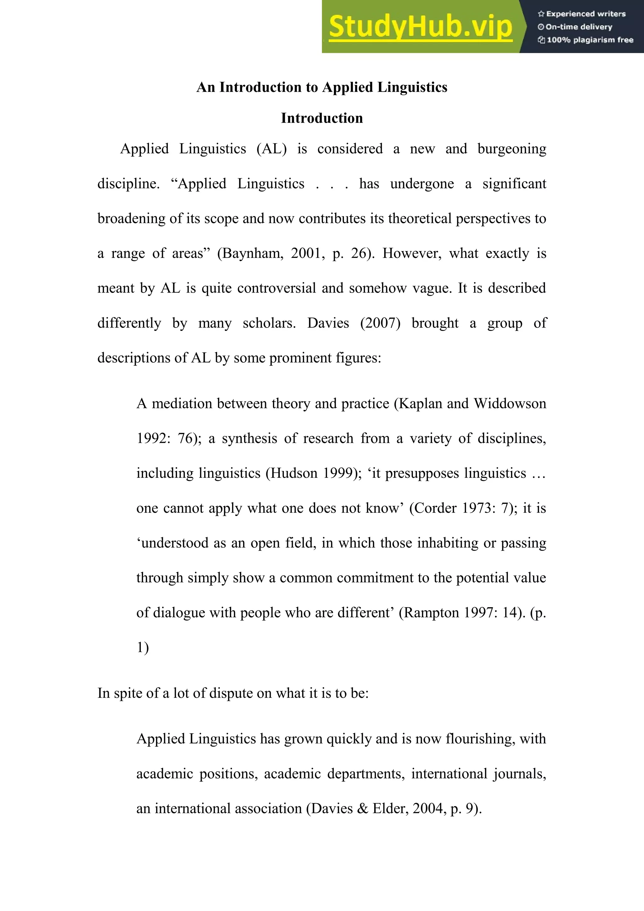 An Introduction To Applied Linguistics Introduction Pdf Education