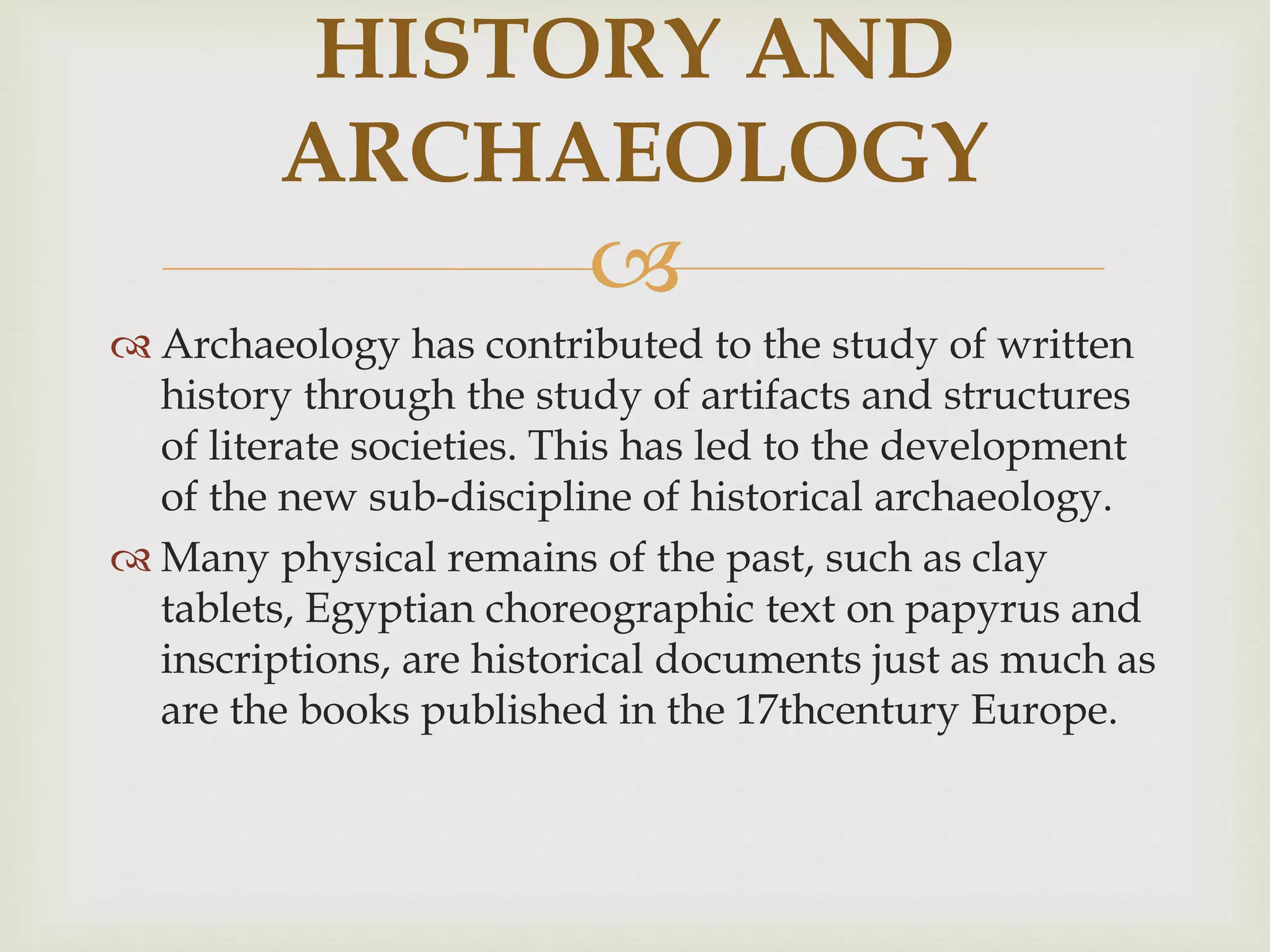 An introduction to archaeology | PPTX