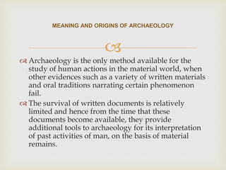An introduction to archaeology | PPTX