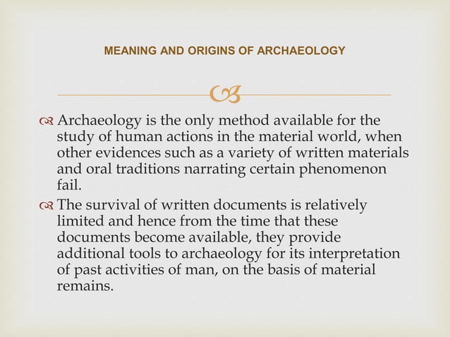 An introduction to archaeology | PPTX