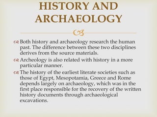 An introduction to archaeology | PPTX