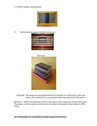 An introduction to archival book restoration | PDF