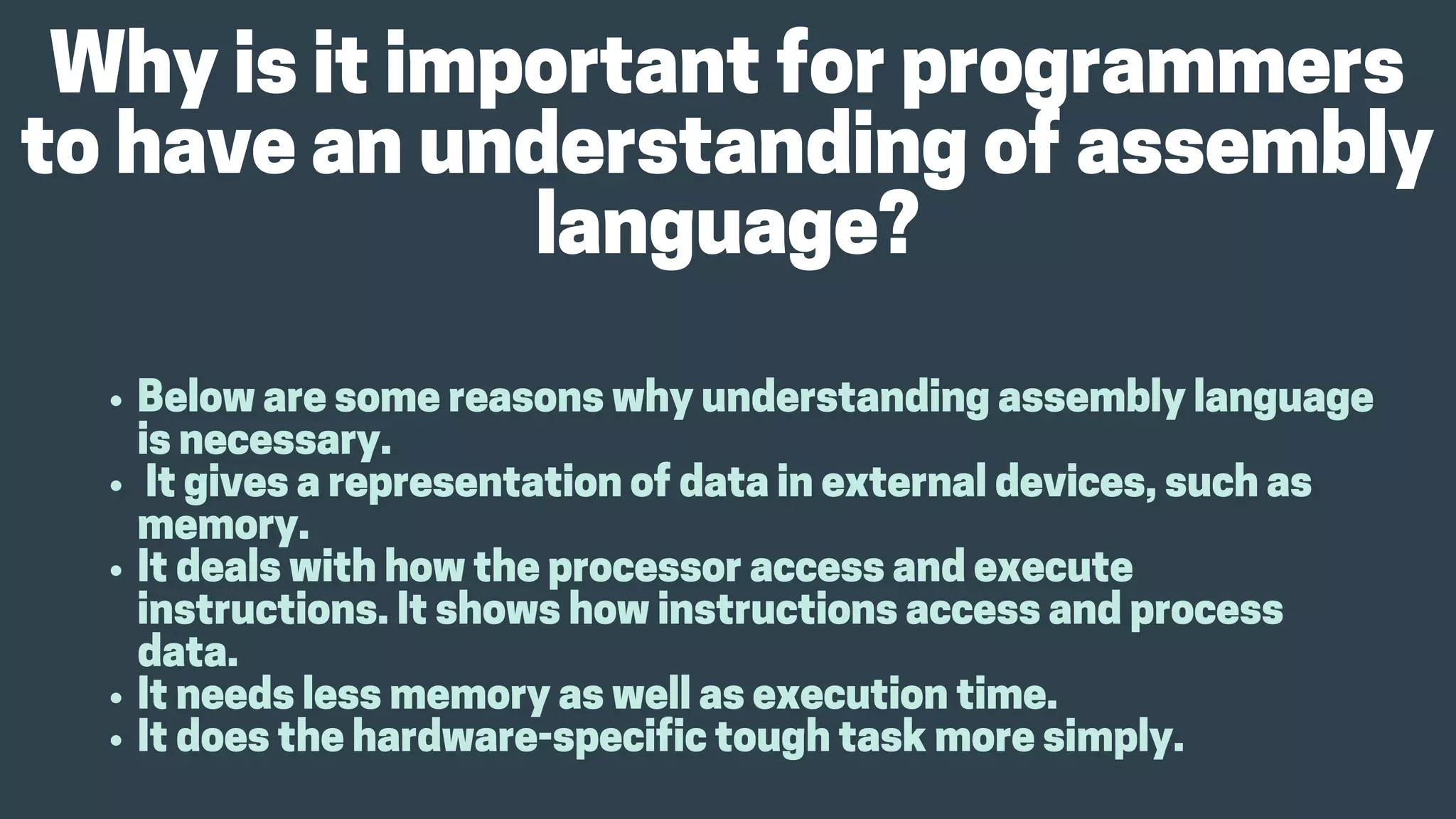 An introduction to assembly language by assembly language assignment ...