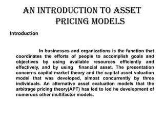 An introduction to asset | PPT