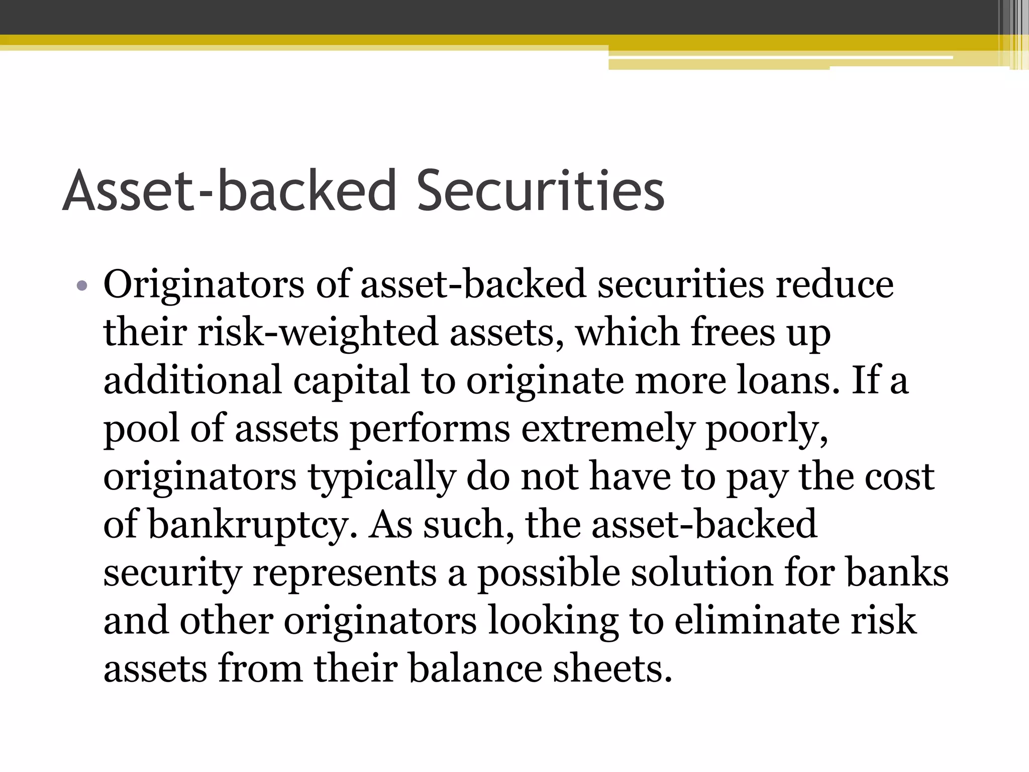 An introduction to asset backed securities | PPTX