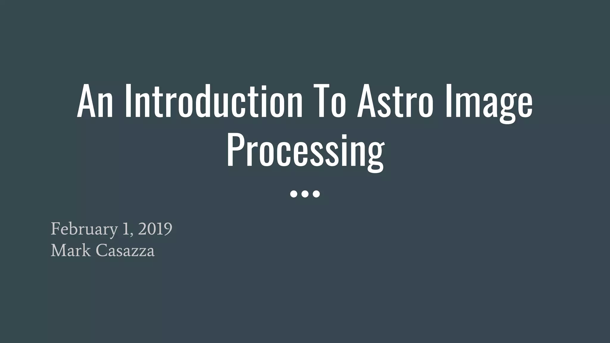 An introduction to astro image processing | PDF