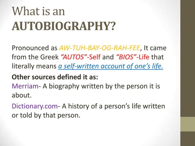 An introduction to autobiography and biography | PDF | Biographies | Genres