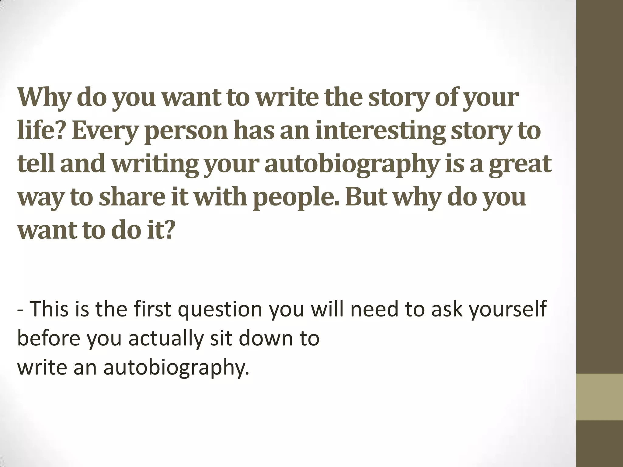 An introduction to autobiography and biography | PPTX