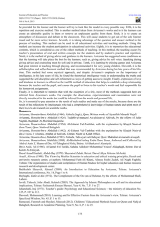 An introduction to avicenna’s thoughts on educational methods | PDF