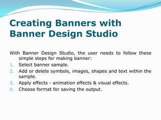 An introduction to banner design studio | PPTX