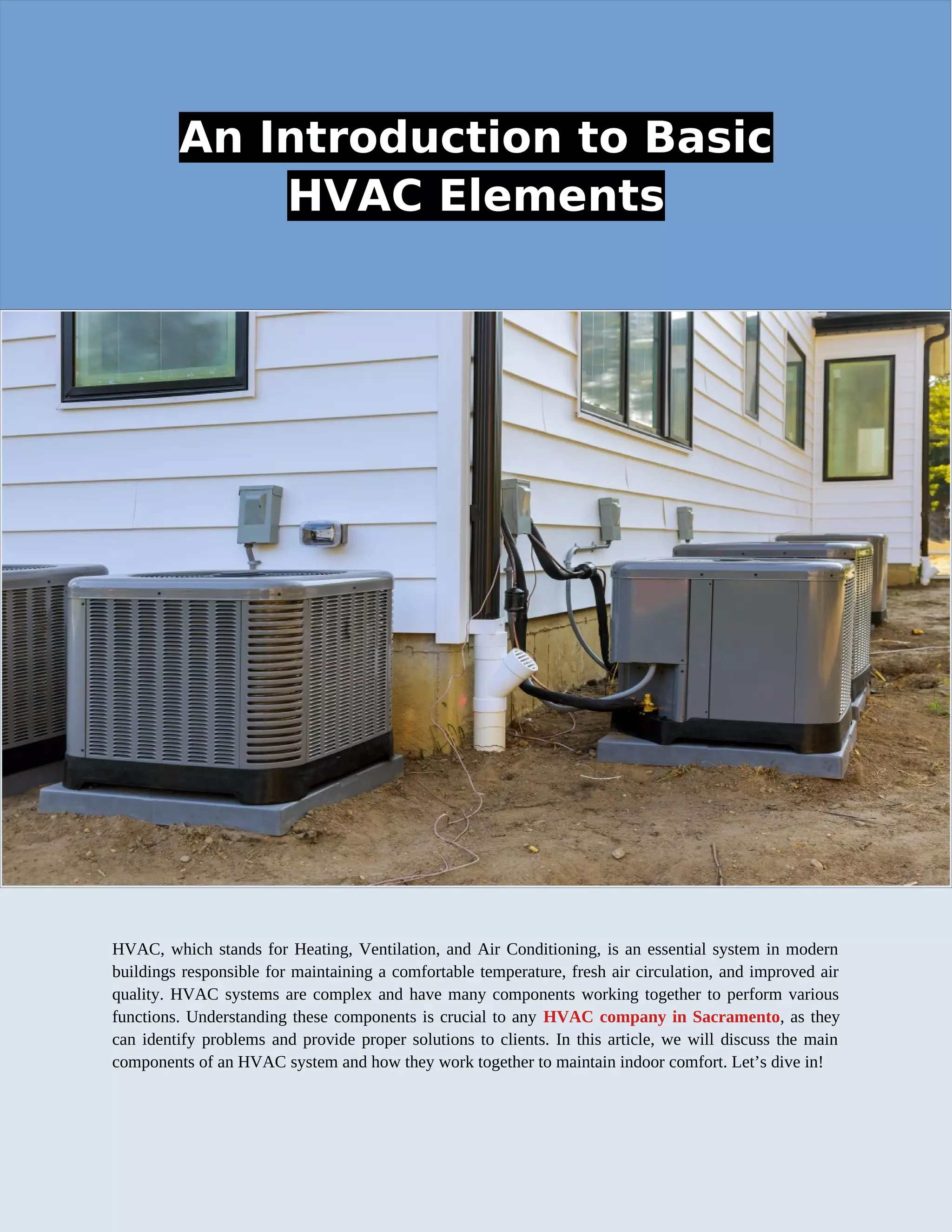 An Introduction to Basic HVAC Elements | PDF