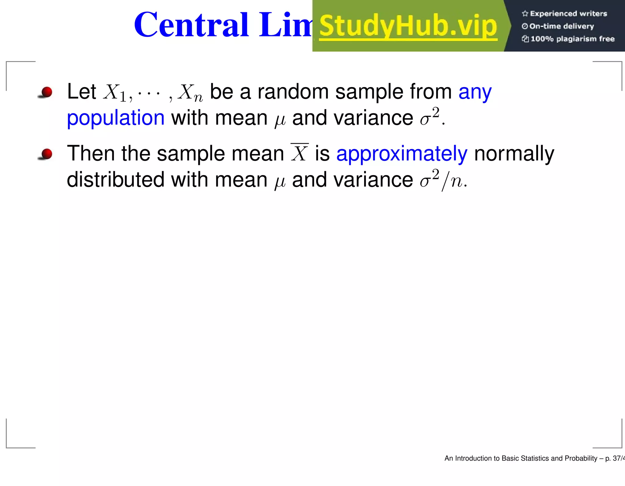 An Introduction To Basic Statistics And Probability | PDF