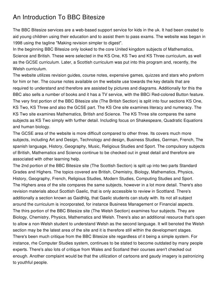 An Introduction To BBC Bitesize_