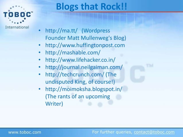 An introduction to blogging | PPTX