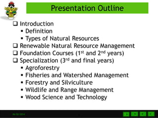 An Introduction to BSc. Natural Resource Management | PPTX