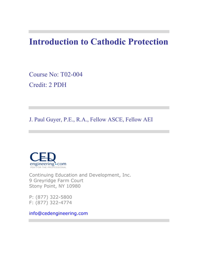 An introduction to cathodic protection | PDF