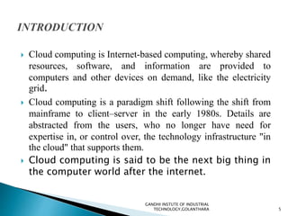 An introduction to cloud computing | PPT