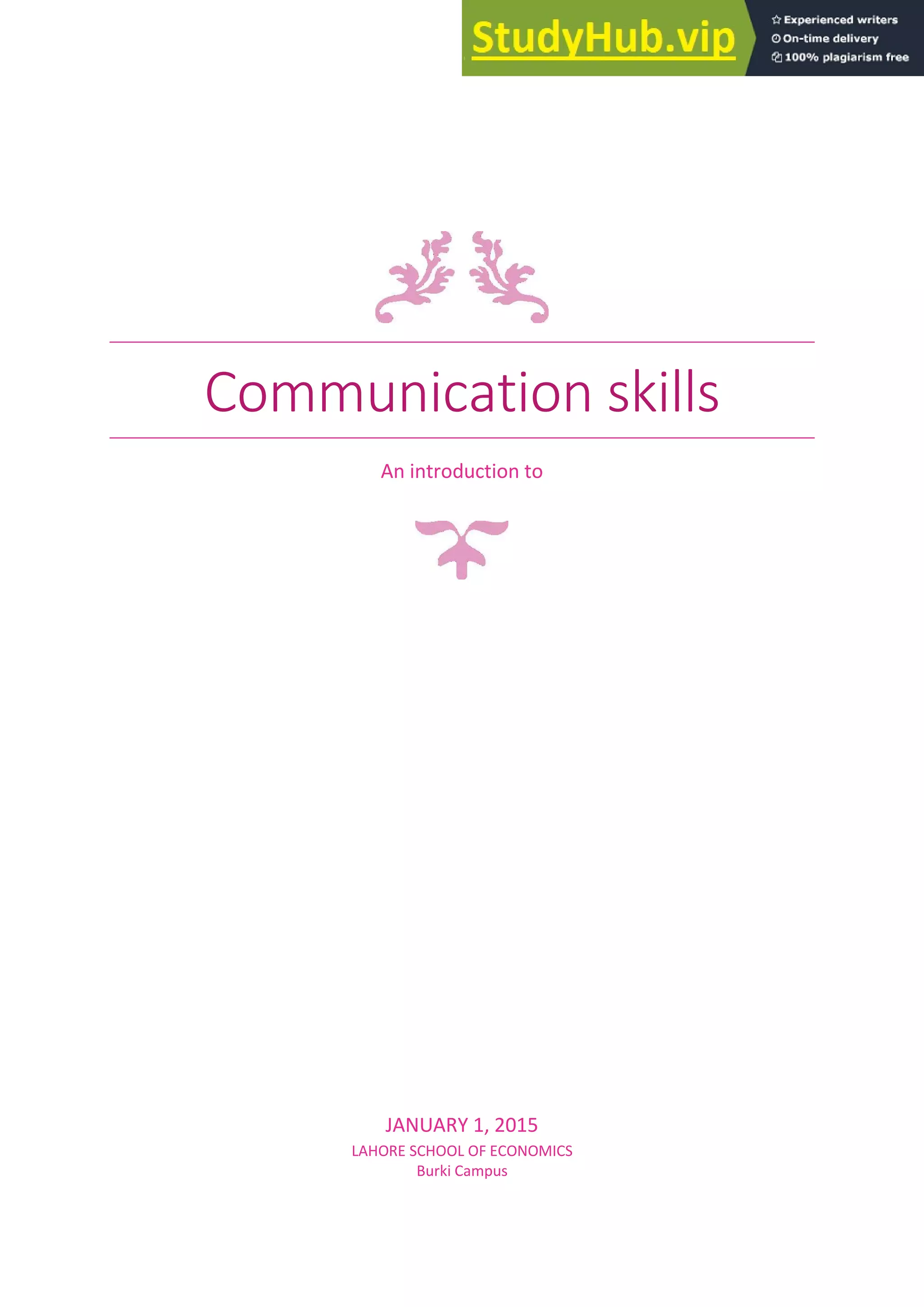 An Introduction To Communication-Skills | PDF