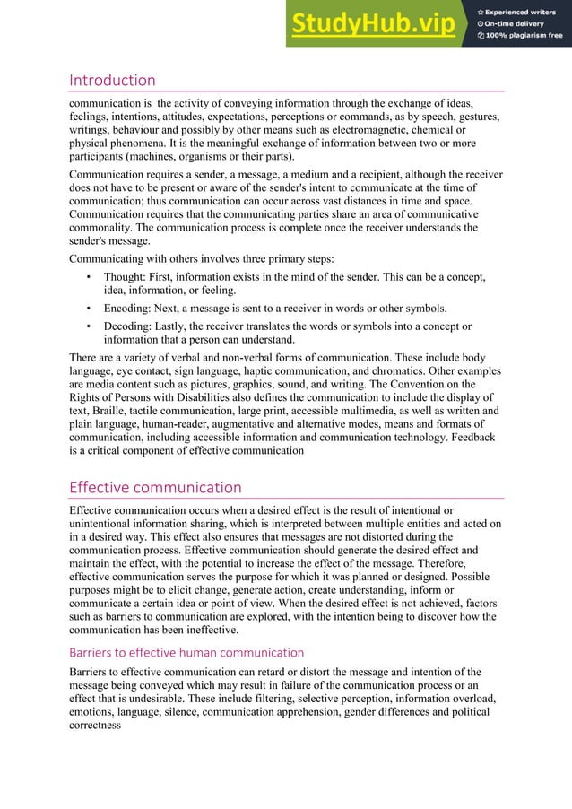 An Introduction To Communication-Skills | PDF