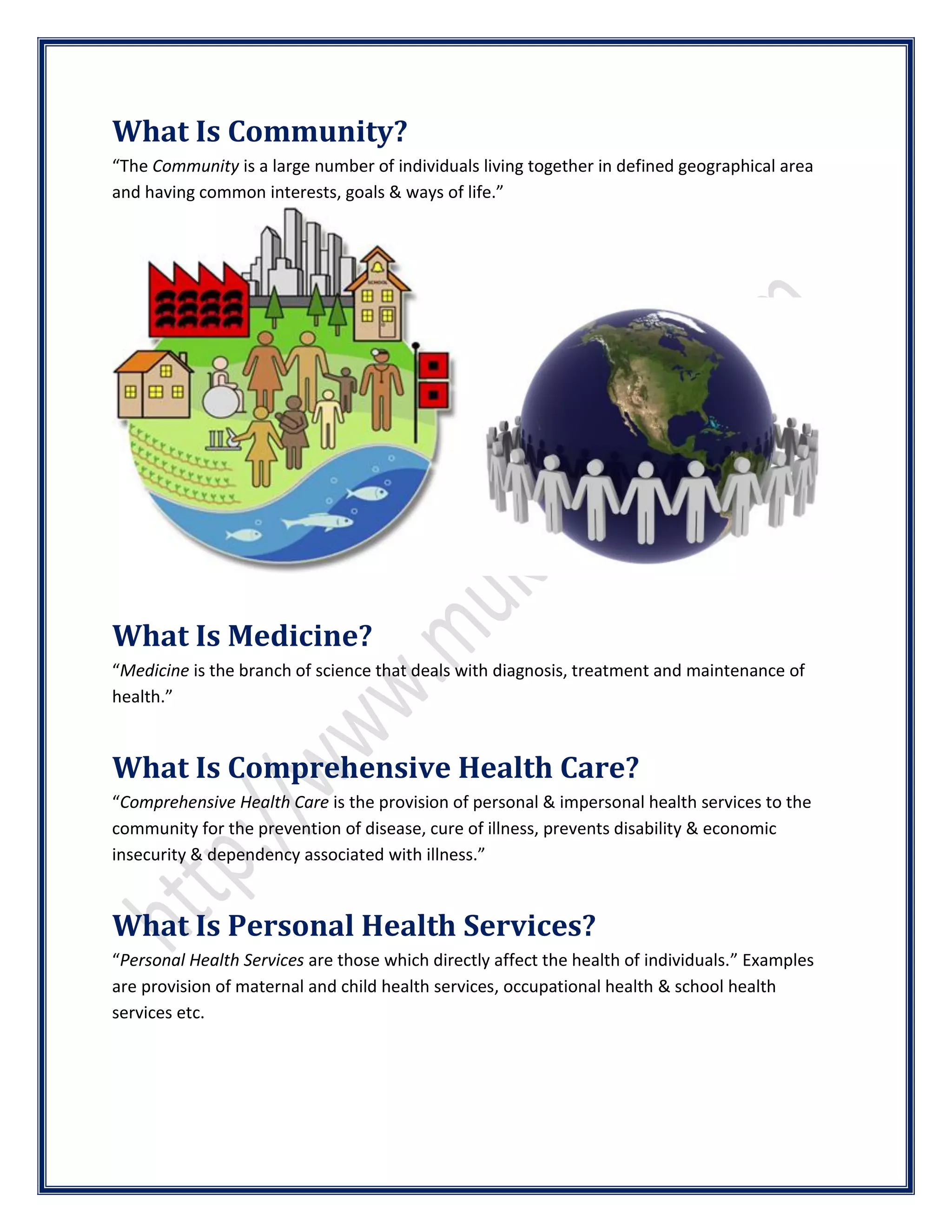 An Introduction To Community Medicine (Basic Definitions) | SurgicoMed.com