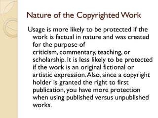 An Introduction to Copyright (January 2013) | PPTX | Desktop Publishing | Computer Software and ...