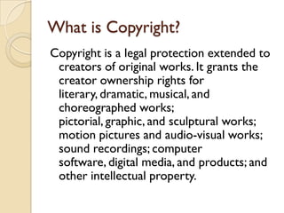 An Introduction to Copyright (January 2013) | PPTX | Desktop Publishing ...