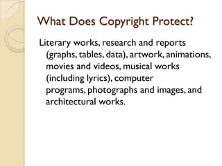 An Introduction to Copyright (January 2013) | PPTX | Desktop Publishing ...