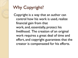 An Introduction to Copyright (January 2013) | PPTX | Desktop Publishing ...