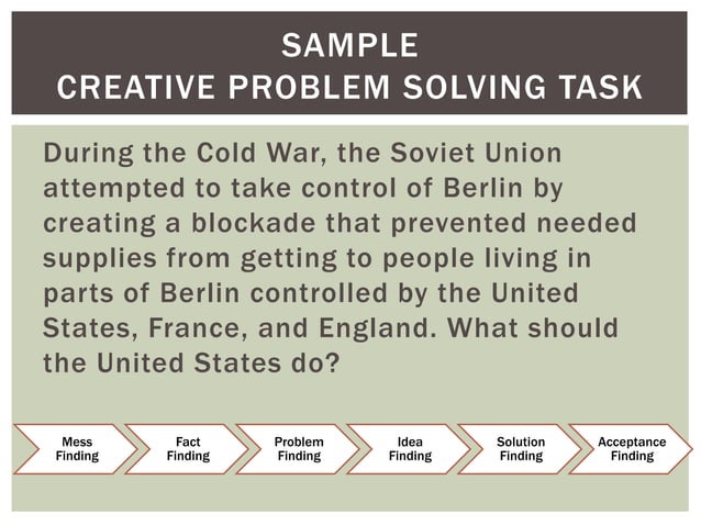 An introduction to creative problem solving | PPTX | Education