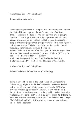 An Introduction to Criminal LawMultinational Criminal .docx