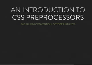 An Introduction to CSS Preprocessors | PDF