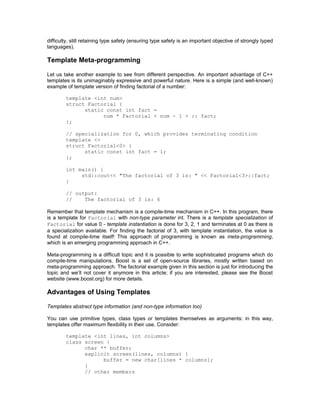 An Introduction To C++Templates | PDF