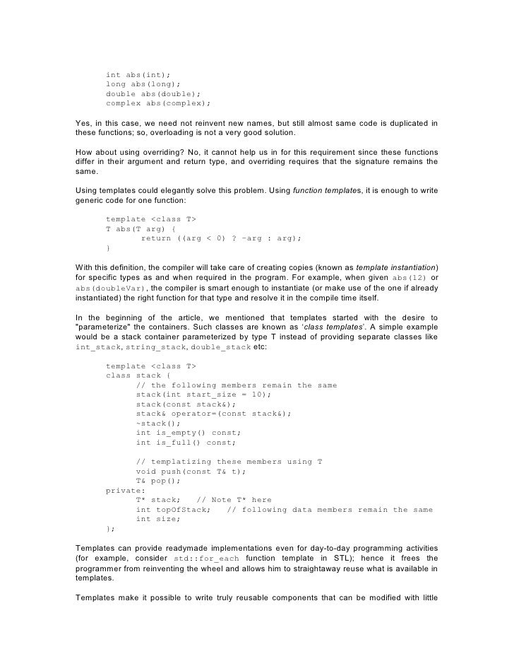An Introduction To C++Templates
