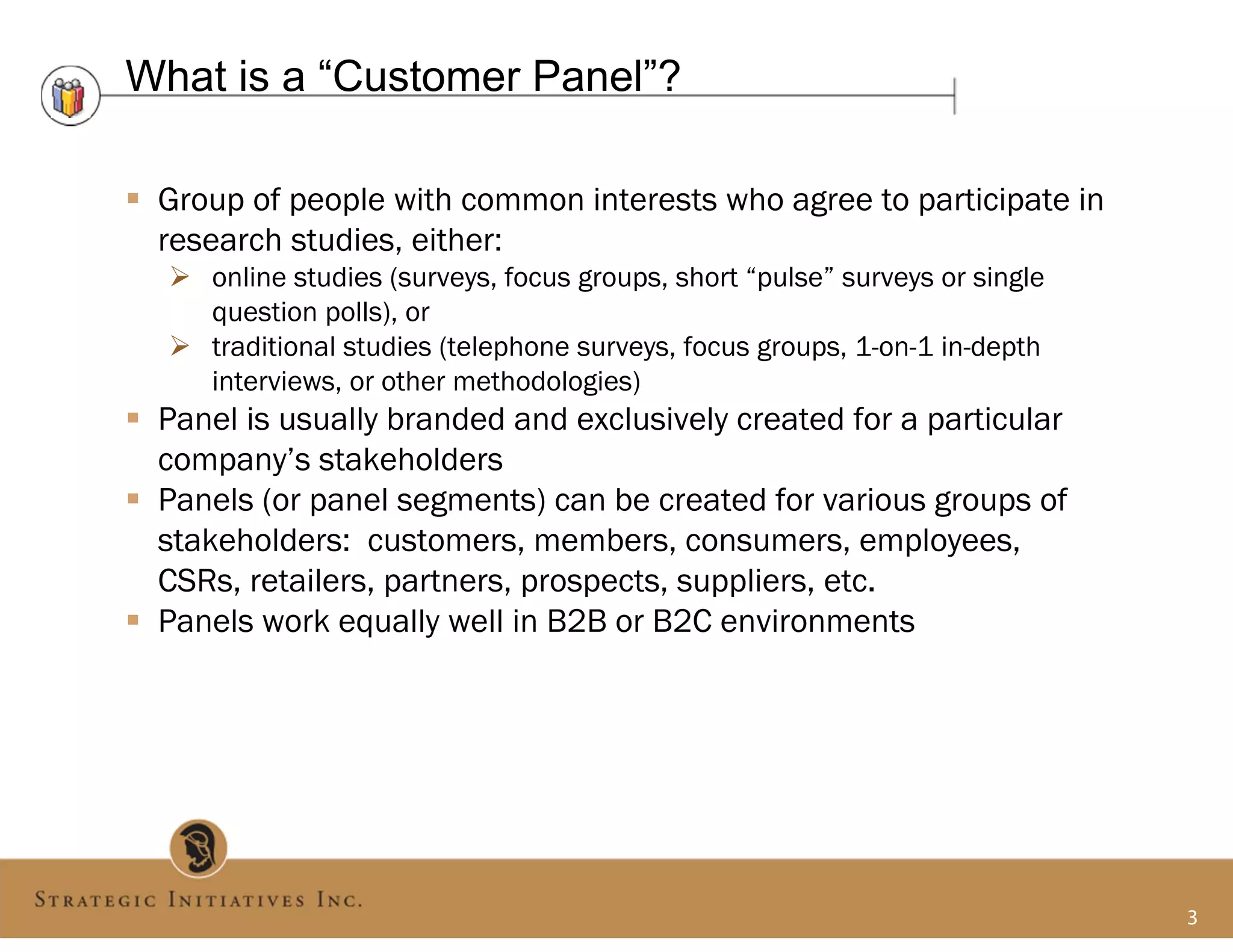 An introduction to customer panels | PPT